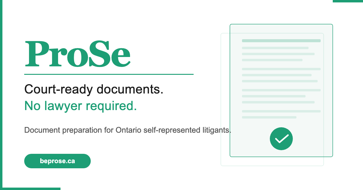 BeProSe — Court Document Preparation for Canada